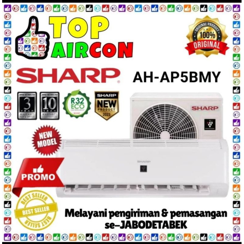 Jual AC SHARP 1/2 PK AH -AP5BMY R32 AC SHARP AH-AP5BMY + PASANG INSTALASI | Shopee Indonesia