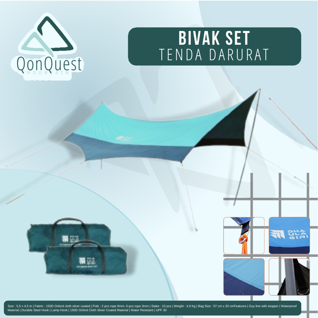 Jual Bivak Set Dhaulagiri - Dhaulagiri Octagon Bivac Set - Emergency ...