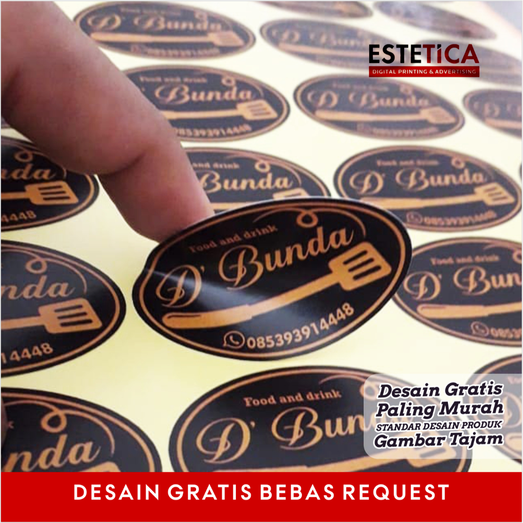 Jual Cetak Sticker Stiker Label Logo Usaha Produk Makanan Roti Bakery ...