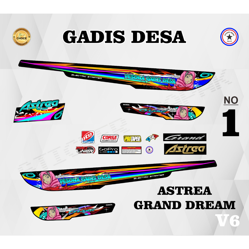Jual Stiker Striping Honda Dream Astrea Variasi Gadis Desa Sticker ...