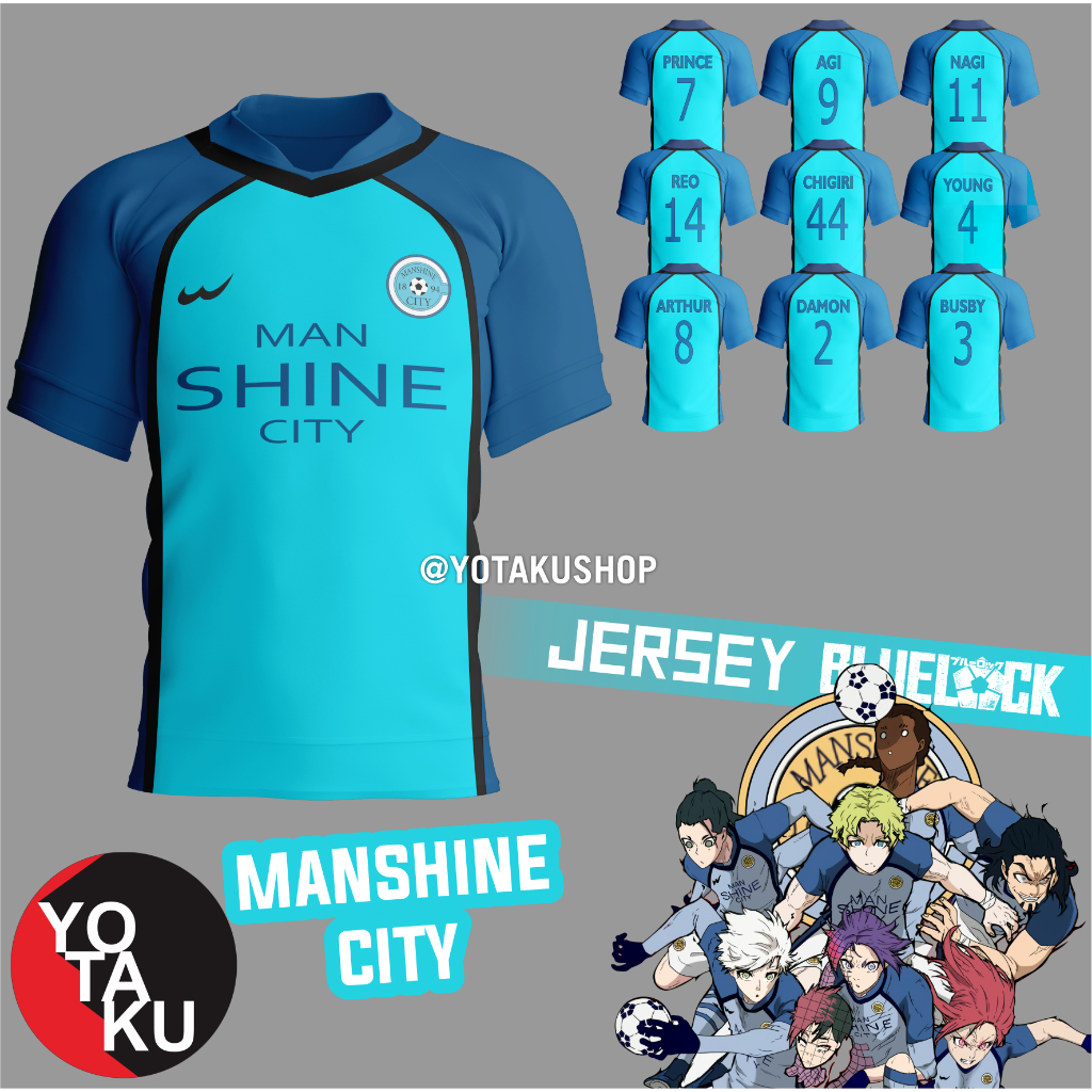 Jual Jersey Anime Cosplay Blue Lock Team Manshine Seri 2 Nagi Chigiri ...