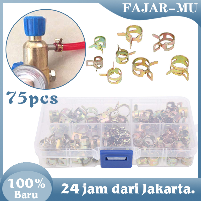 Jual 75Pcs Lapisan Seng Berwarna Klem Selang Bensin Kecil 6-10MM ...
