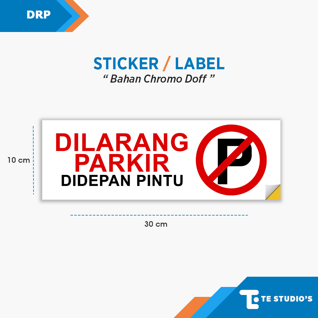 Jual Stiker Dilarang Parkir Didepan Pintu Rambu Tanda Sign Sticker Wall ...