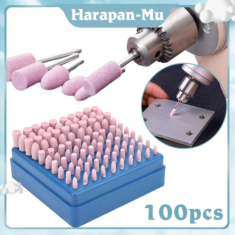 Jual 100 Pcs Mata Bor Batu Asah Amplas Poles Mini Drill Mata Tuner Batu ...