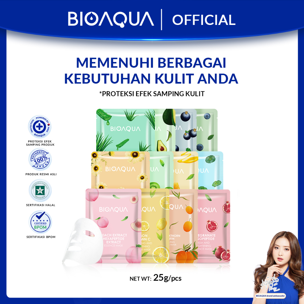 Jual BIOAQUA The Outlet Skincare Sheet Mask Masker Wajah Hydrating Essence Face Mask Brightening ...