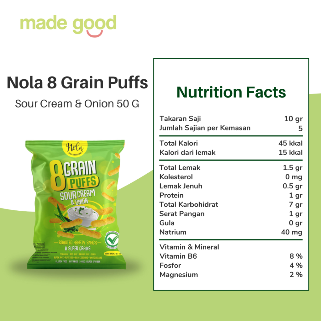 Jual Nola 8 Grain Puffs Cheddar Cheese 50 Gram, Snack Anak Gluten Free ...