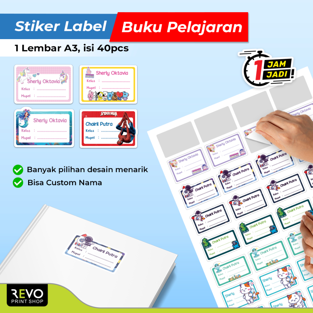 Jual Stiker Nama Buku / Stiker Label Buku Pelajaran Sekolah Anak ...