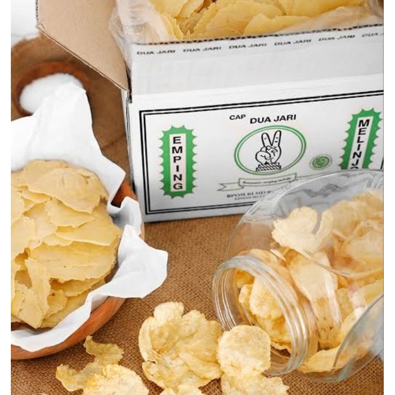 Jual Emping mentah dua jari kemasan dus 1 kg kerupuk belinjo blinjo ...