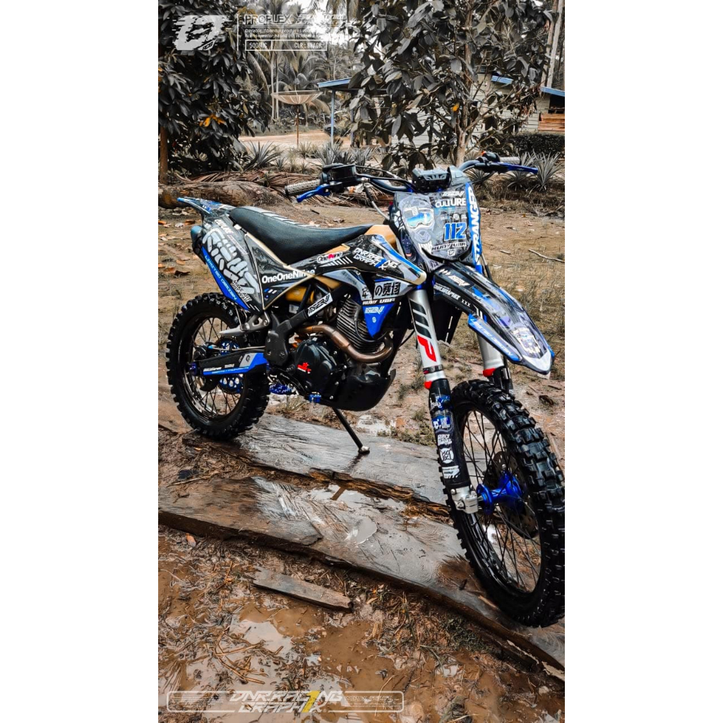 Jual Stranger Blue Series Custom Decals KLX, DTX , WR, CRF Supermoto ...