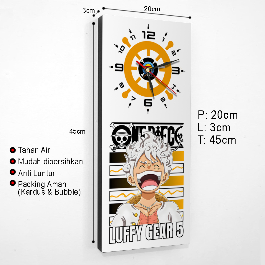 Jual Jam Dinding One Piece Gear 5 Bounty Luffy Hiasan Dinding Kamar ...