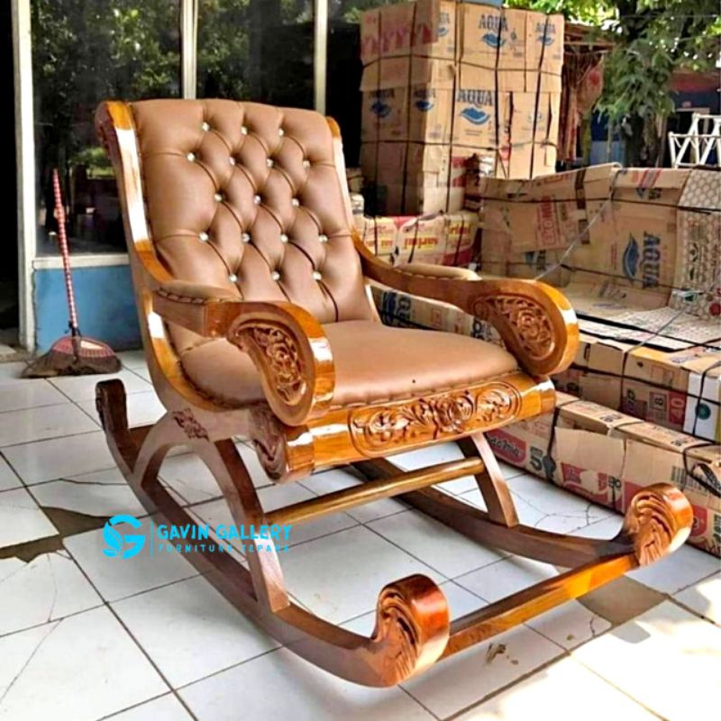 Jual kursi goyang yuyu/kursi goyang jati/kursi santai/kursi malas jati ...