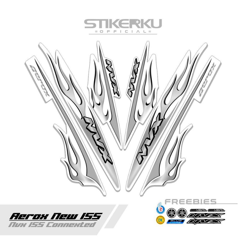 Jual STRIPING AEROX 155 NEW CONNECTED MOTIF 47 / COMBO COLOR / DASAR ...