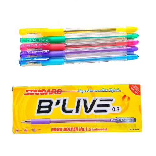 Jual Pulpen Standard B'Live Gel 0.3mm Tinta Hitam - PerPcs /Gel pen/pen ...