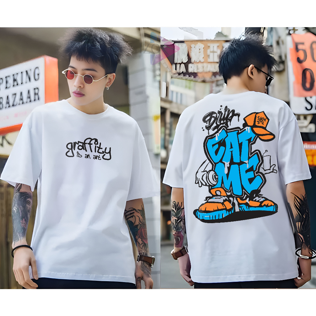 Jual Baju Kaos Tshirt Distro Graffity Tuslisan Simpel Eatme Pakaian ...
