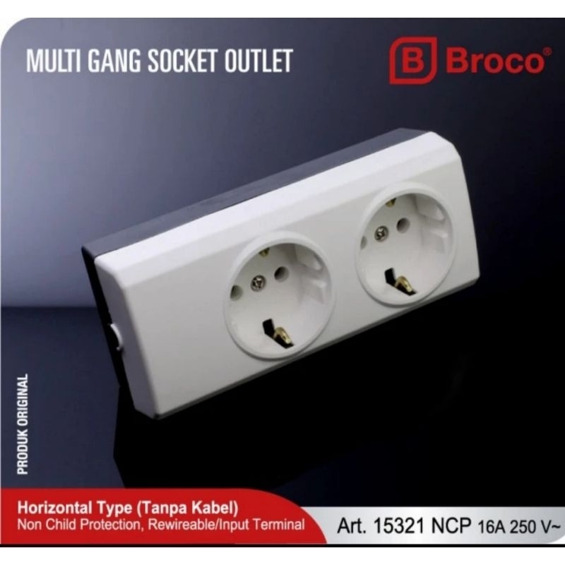 Jual STOP KONTAK 2 LUBANG BROCO / TERMINAL / COLOKAN LISTRIK | Shopee ...