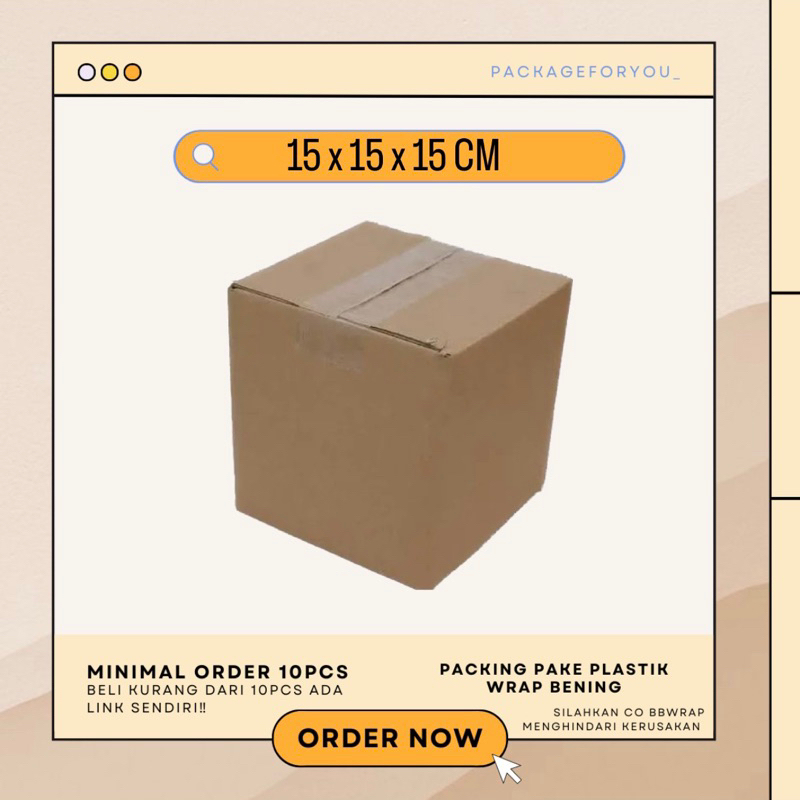 Jual Kardus/Kotak/Box Polos Ukuran 15x15x15 Murah Baru Packing ...