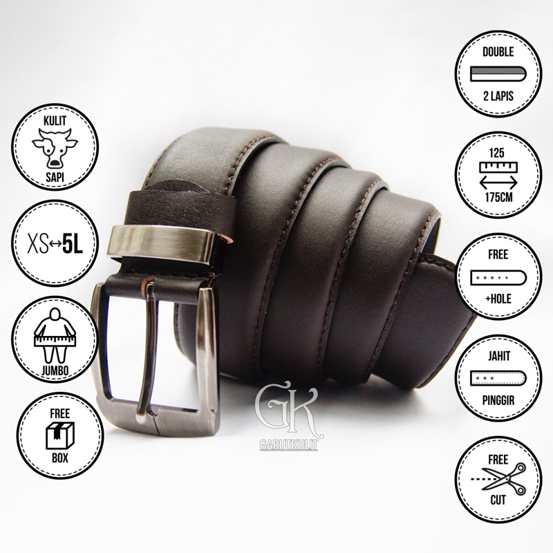 Jual GK Formal Belt - Sabuk Kulit Asli Pria XS - 5L Jumbo / Sabuk ...