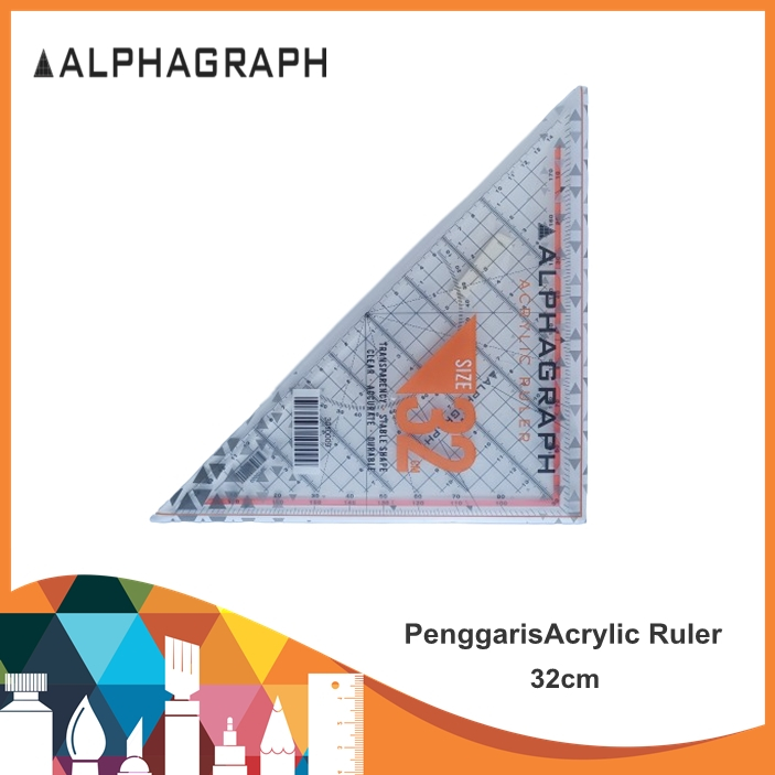 Jual Alpha Graph Acrylic Ruler 32cm / Penggaris / Ruler / Penggaris ...