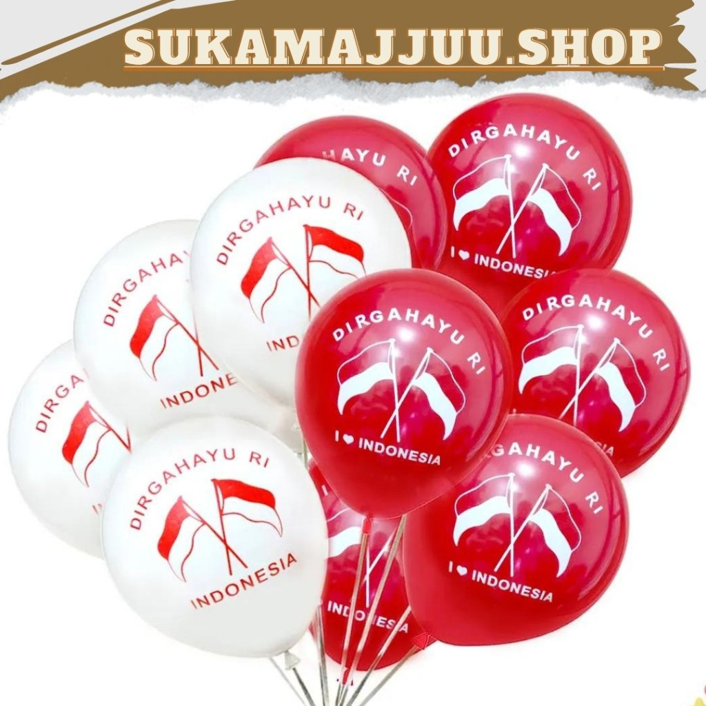 Jual PROMO SPESIAL|| BALON LATEX MERAH PUTIH10PC|BALON LATEX METALIK ...