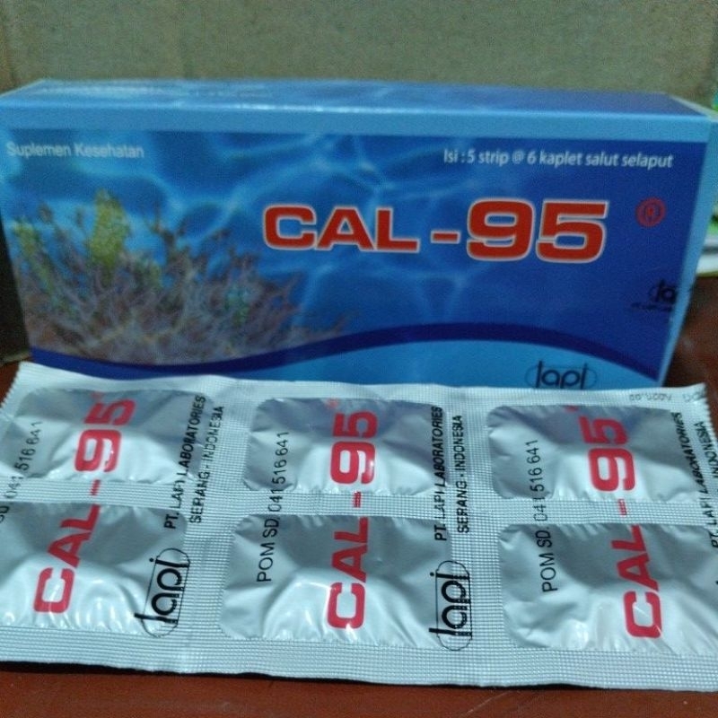 Jual Cal 95 per strip isi 6 tablet / cal - 95 / vitamin kalsium ...