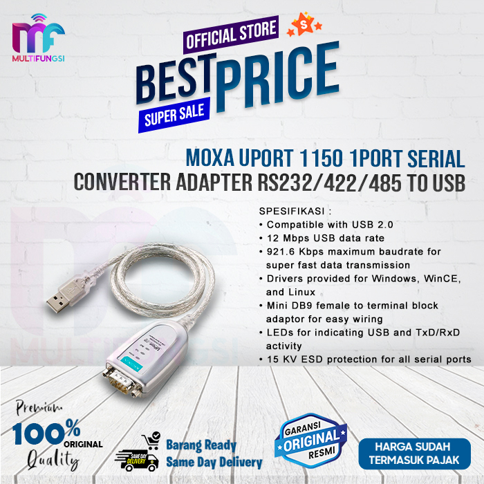 Jual MOXA UPort 1150 1Port Serial Converter Adapter RS232/422/485 to USB | Shopee Indonesia