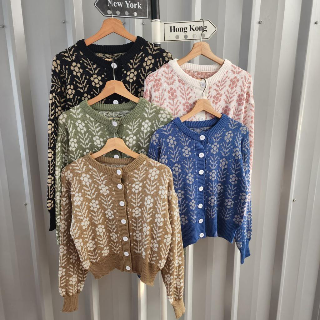 Jual KARDIGAN RAJUT WANITA OVERSIZE - LEAF OUTHER - CARDIGAN KOREAN STYLE BAHAN TEBAL DAN LEMBUT ...
