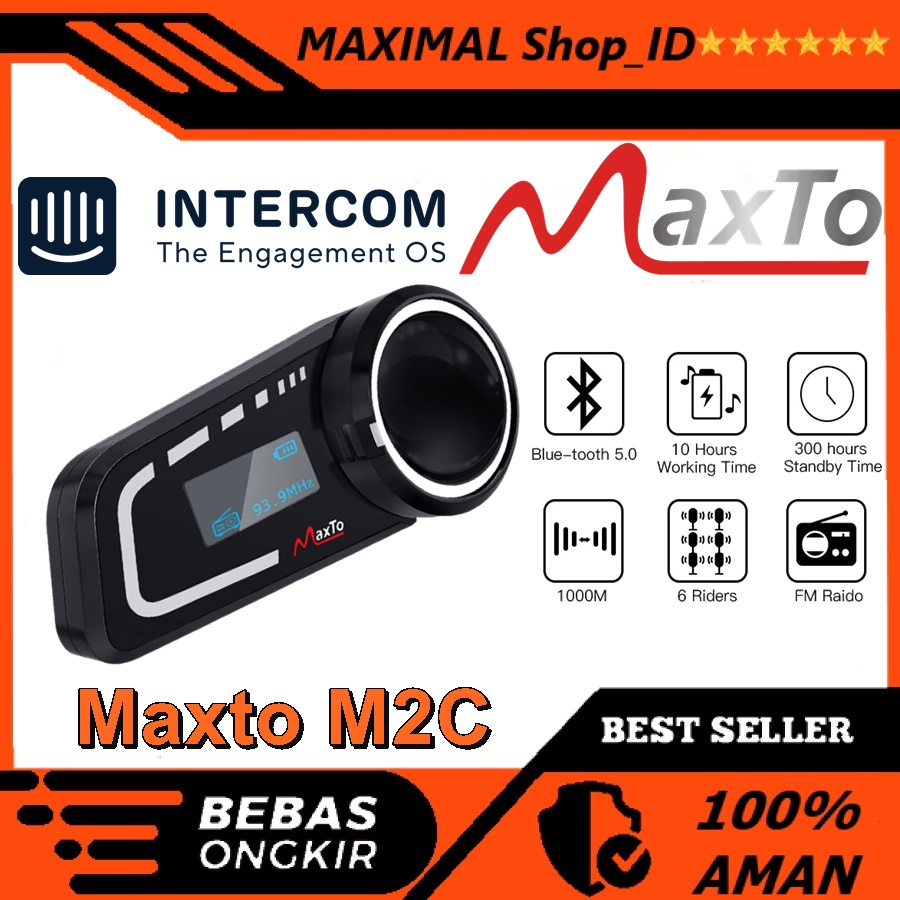 Jual Maxto M2C 6 Riders Group Party Call Intercom Bluetooth Helm ...