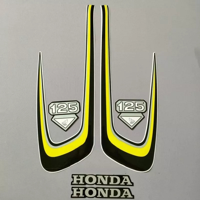 Jual stiker striping honda cb100 cb 125 1976 hitam kuning lis body ...