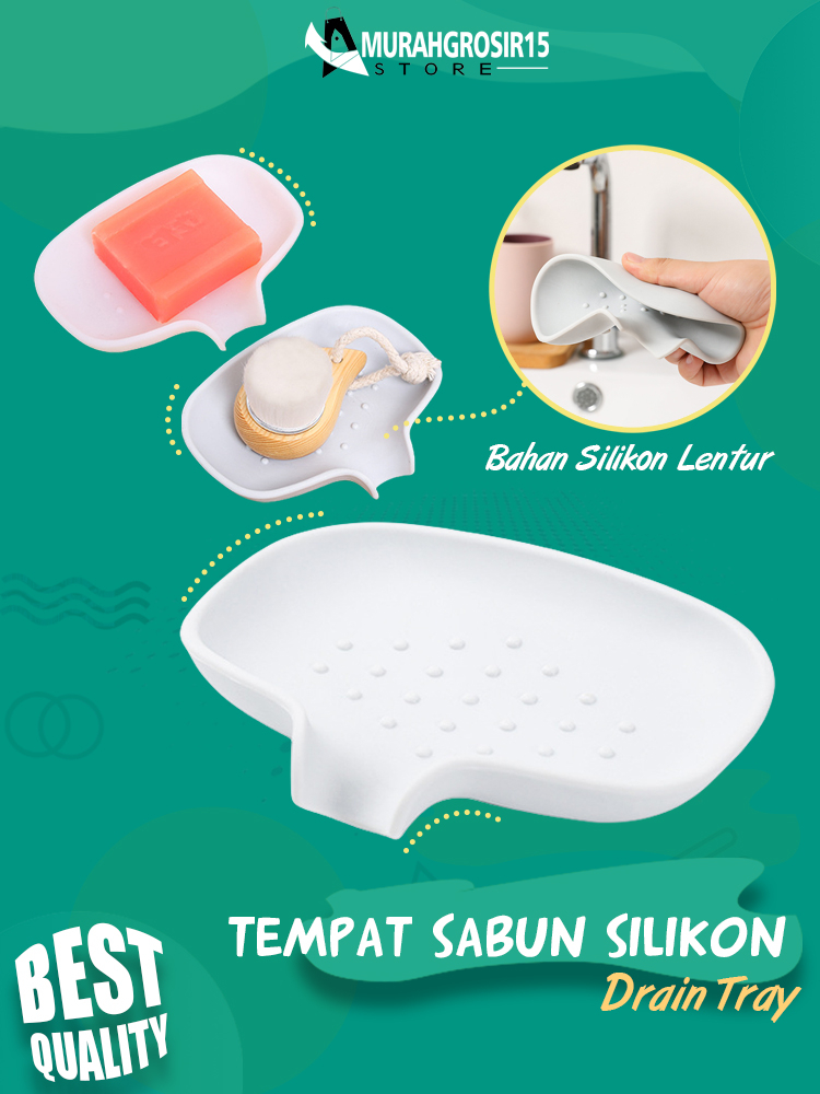 Jual Kotak Sabun, Silicone Shelf Pad Draining Rak Penyimpanan Sabun ...