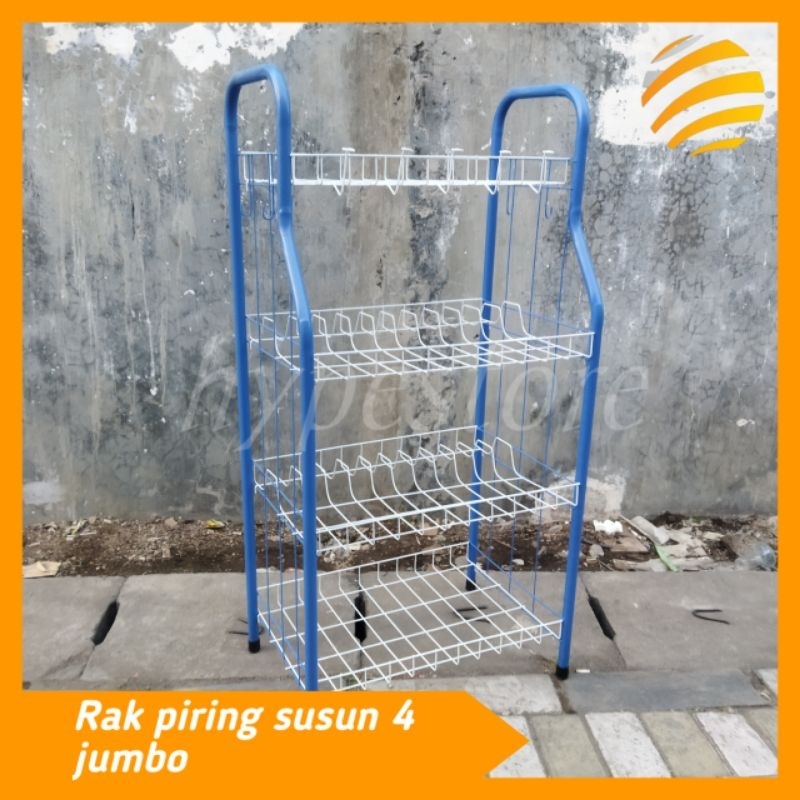 Jual RAK PIRING JUMBO SUSUN 4/RAK DAPUR/RAK DISPLAY/RAK BESI/RAK TOKO ...