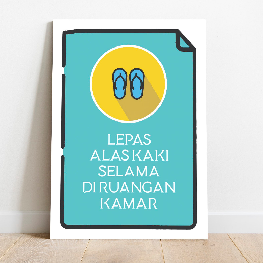 Jual Poster Lepas Alas Kaki Selama Di Ruangan Kamar Kayu MDF | Shopee ...