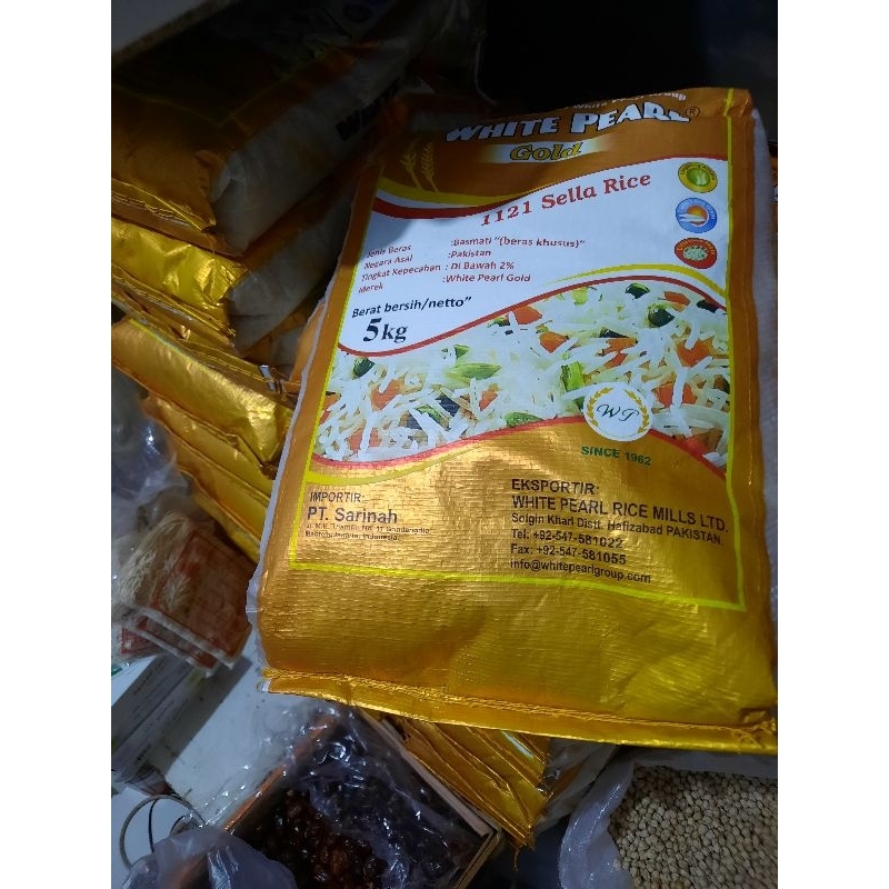 Jual beras basmati withe pearl kemasan 5kg | Shopee Indonesia