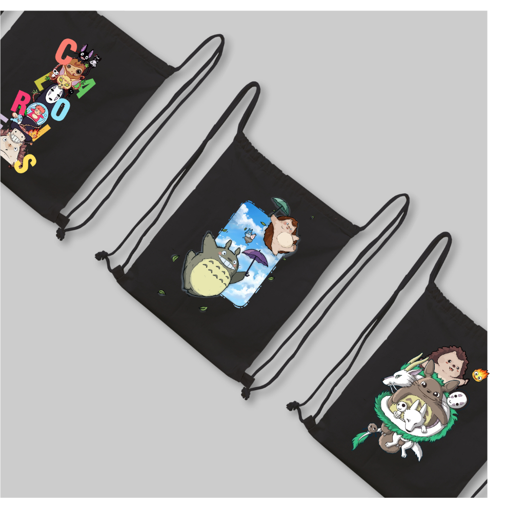 Jual Calories Stringbag Hitam Anime Studio Ghibli Totoro Spirited away ...