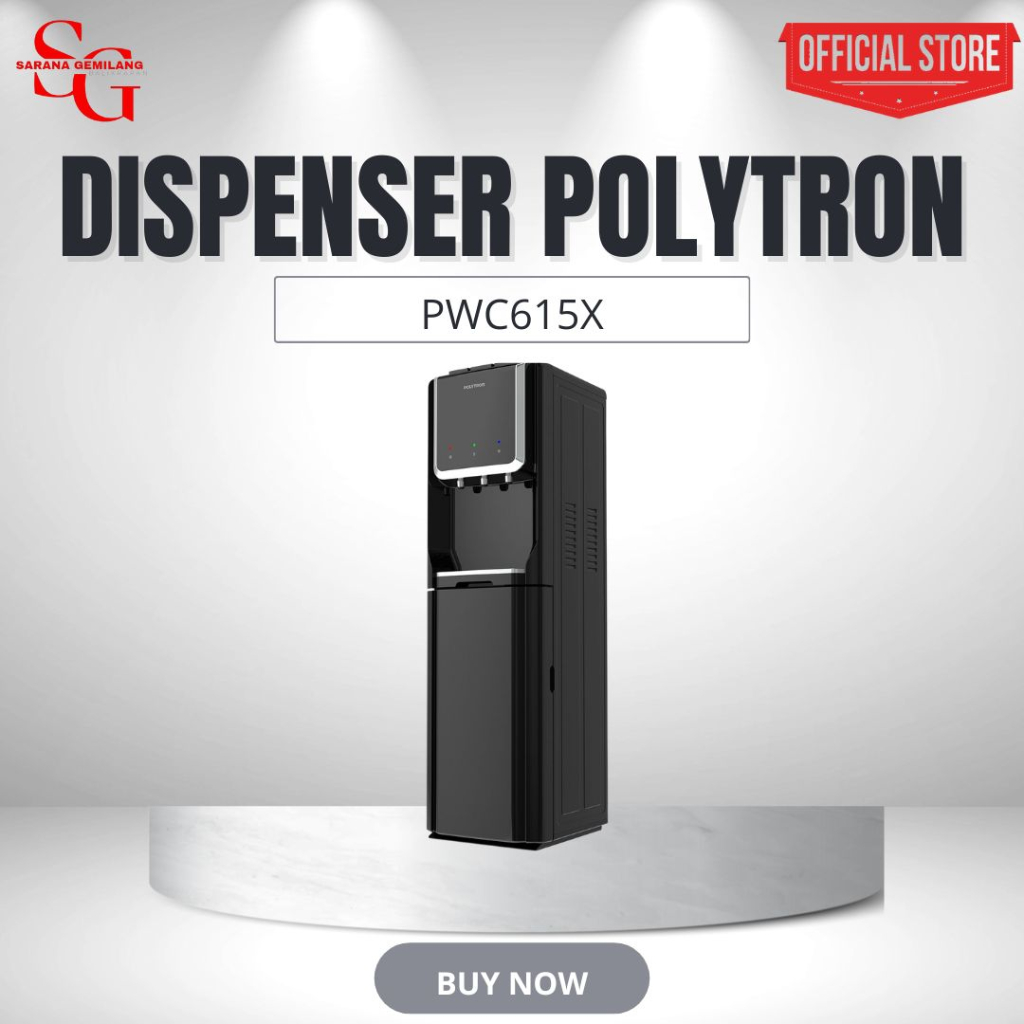 Jual DISPENSER GALON BAWAH POLYTRON PWC615X / DISPENSER PWC 615X KOMPRESOR | Shopee Indonesia