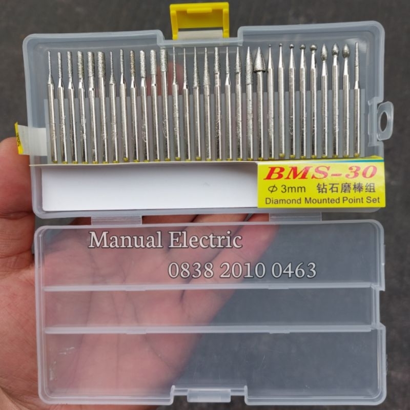 Jual Bor Intan Mini Set 30 Pcs - Mata Diamond Tuner Bor Ukir 3mm ...