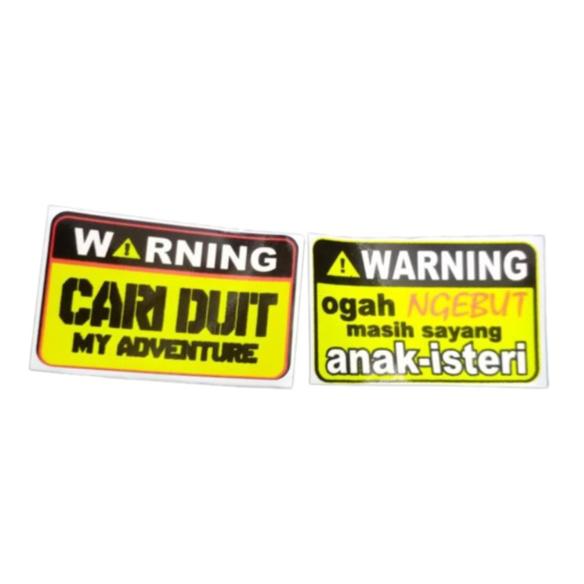 Jual Sticker Cutting Stiker Kata Stiker Viral Gambar WARNING | Shopee Indonesia