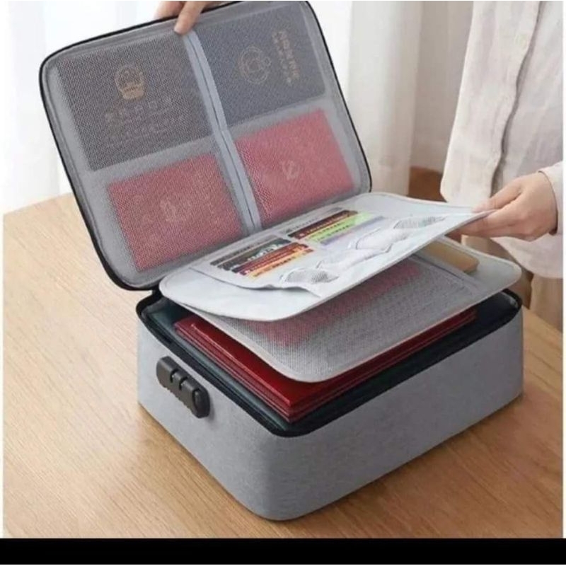 Jual TAS DOKUMEN TEMPAT PENYIMPANAN FILE PASPORT TRAVEL BAG STORAGE BOX ...