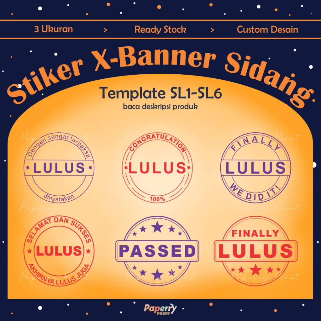 Jual [8 x 8 cm] Stiker Sidang / Stiker Wisuda / Stiker Lulus / Stiker ...