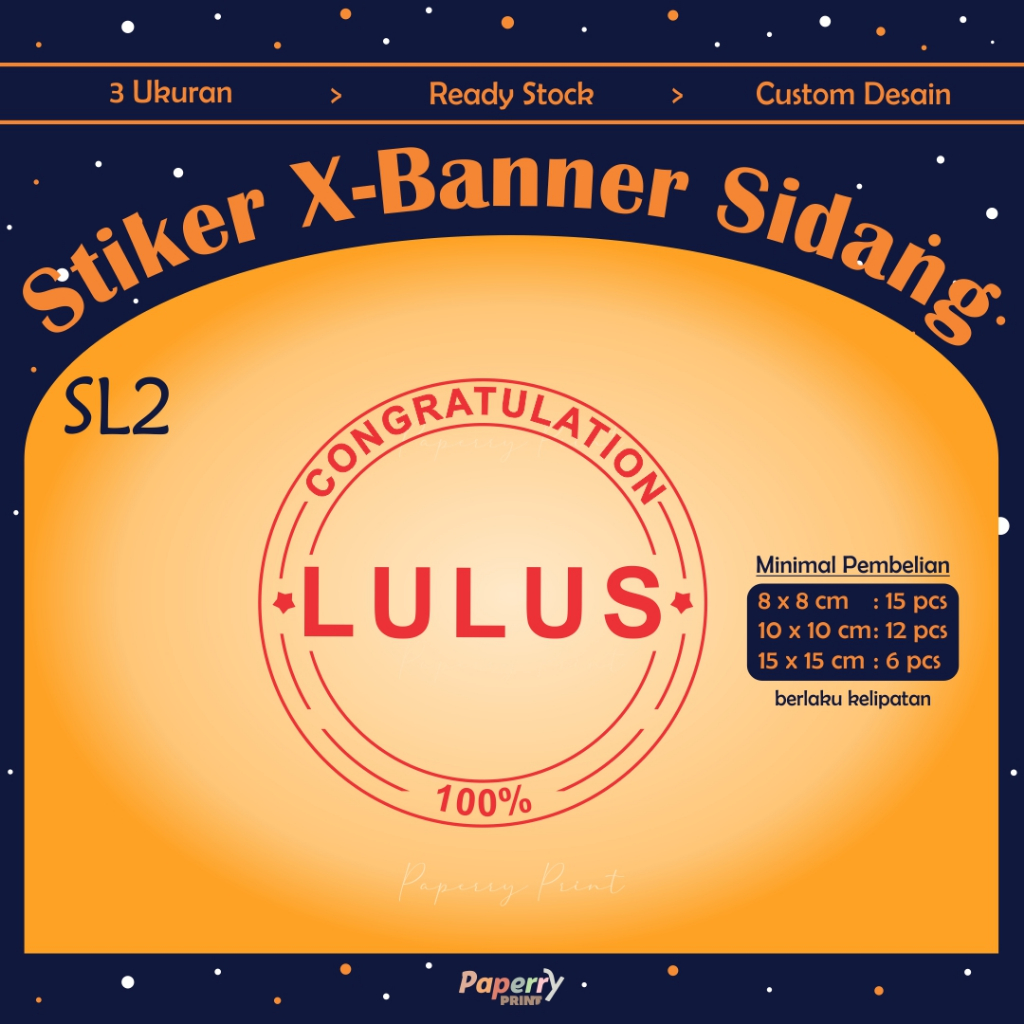 Jual [8 x 8 cm] Stiker Sidang / Stiker Wisuda / Stiker Lulus / Stiker ...