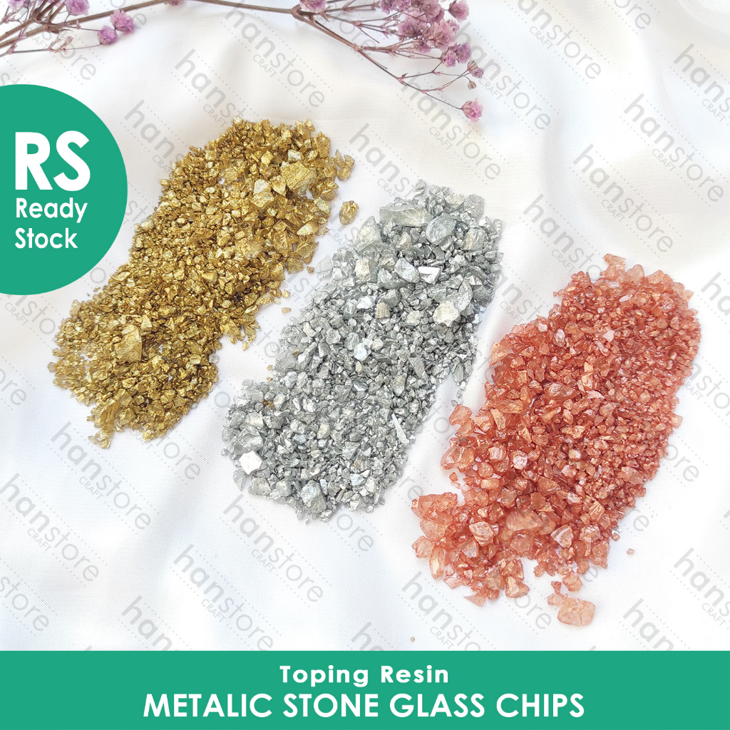Jual RS 20 gr / 50 gr Metalic Stone Glass Chips / Kerajinan / Resin ...
