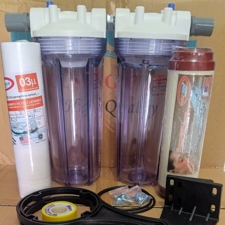 Jual Saringan Filter Air Paket 2 Tabung 10" Nanotec - isi Sedimen ...