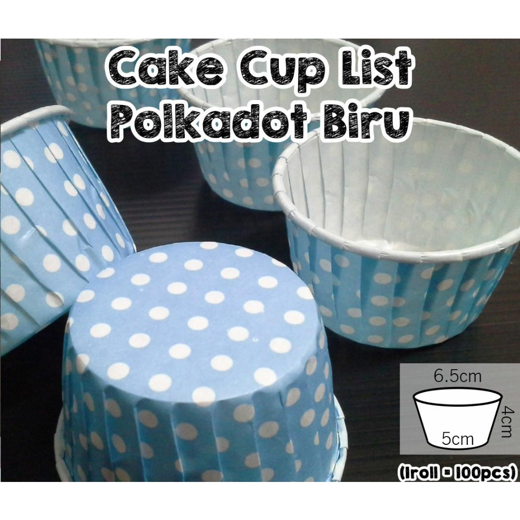 Jual Cake Cup List Polkadot Biru| Coklat| Hijau| Kuning| Merah| Orange ...