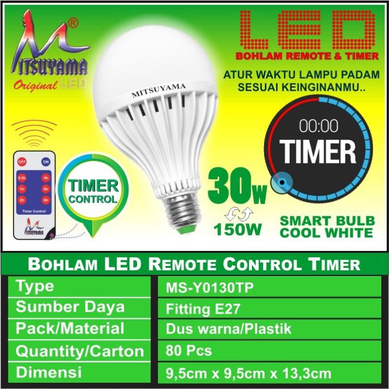 Jual Lampu Timer LED Remote Control 30 Watt MS-Y0130TP (Bisa COD) | Shopee Indonesia