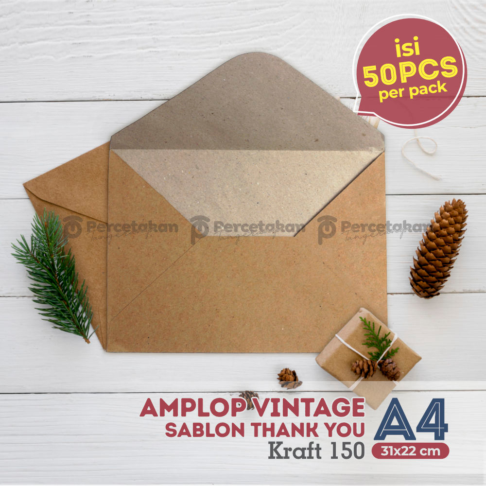 Jual A4 Amplop Vintage Kraft | Bahan Kraft 150GR | Ukuran 22x31 CM A4 ...