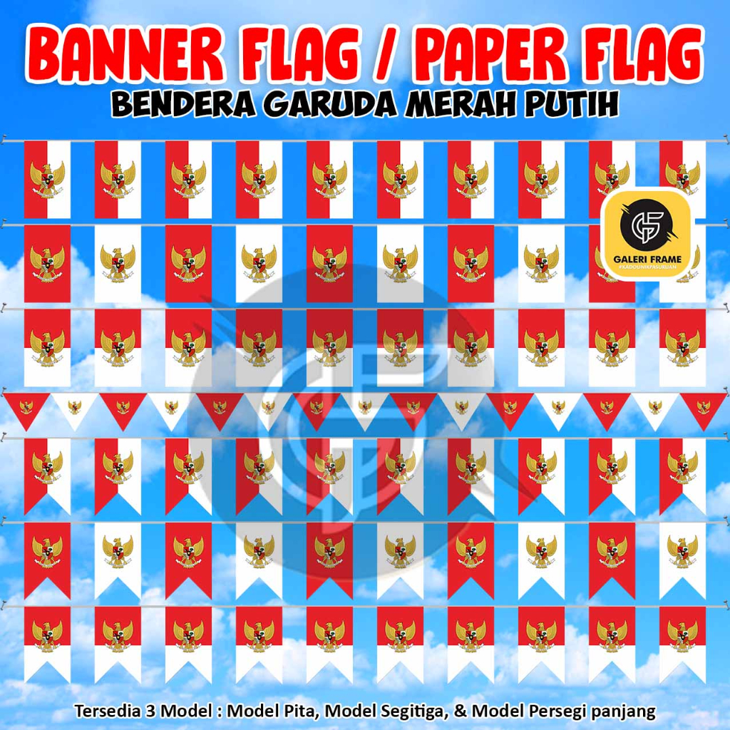 Jual BENDERA GARUDA MERAH PUTIH BANNER FLAG ATAU PAPER FLAG KEMERDEKAAN ...