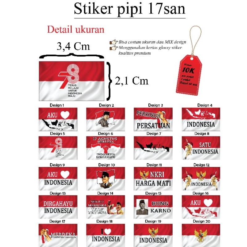 Jual STIKER PIPI 17 AGUSTUS | Shopee Indonesia