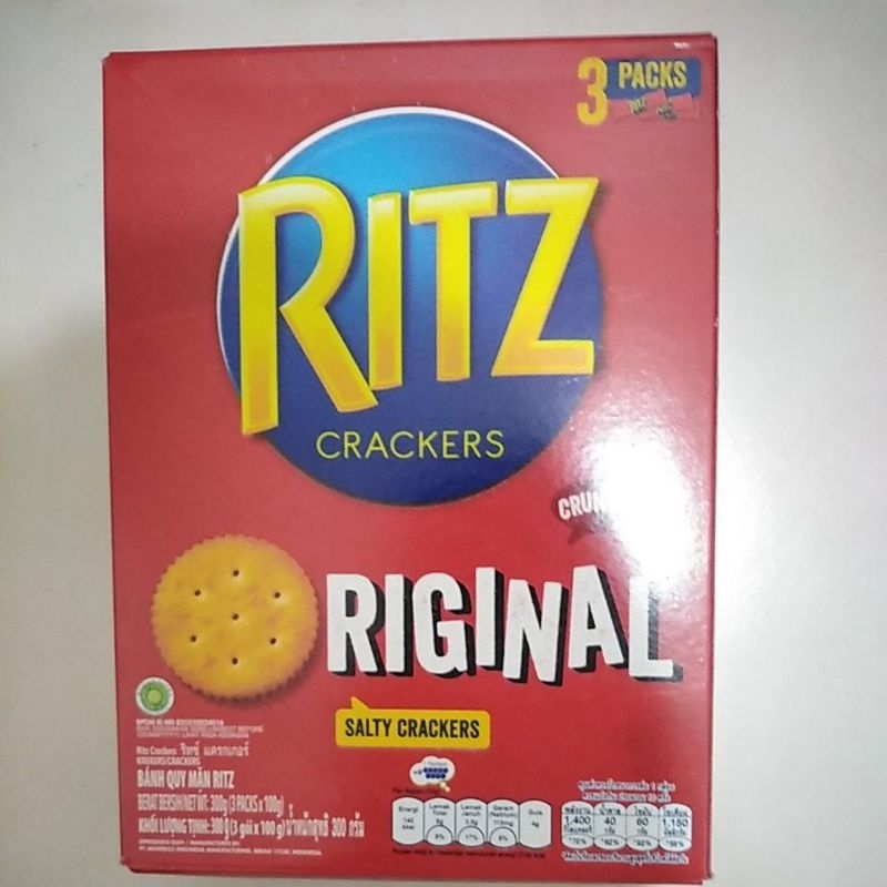 Jual RITZ CRACKERS ORIGINAL 3 PACKS SALTY CRACKERS CRUNCHY BERAT BERSIH ...
