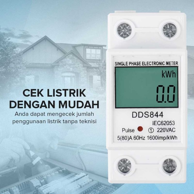Jual Meteran Listrik Digital Din Rail kWh Meter Single-Phase 220 V ...