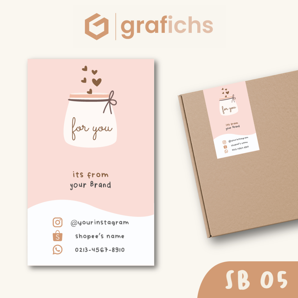Jual 11-21 Pcs Stiker Segel Box Packaging Custom Desain SB01 - SB07 by ...