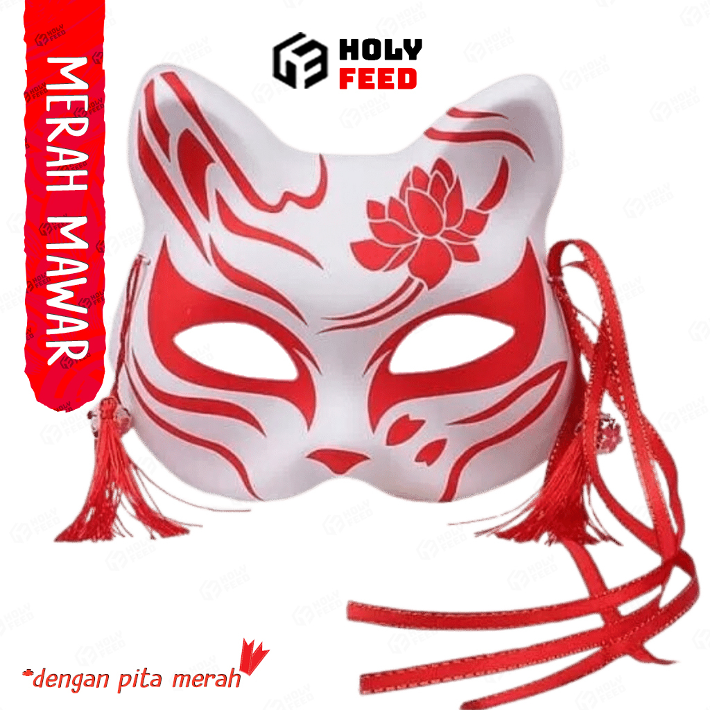 Jual Topeng Anbu Kucing Setengah Wajah Japanese Ninja Kucing Demon ...